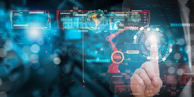 Concept Industry 4.0 Engineer Using Smart Tablet Device Monitoring ...