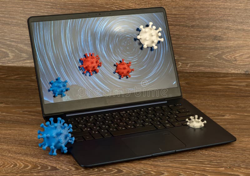 Concept Infected Computer and Contaminated Surface Stock Photo - Image ...