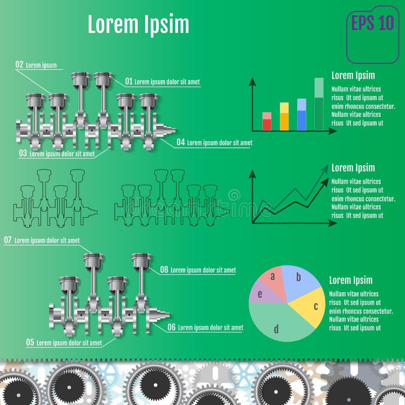 The Concept Infographic Based on the Crankshaft. Repair Infographics ...