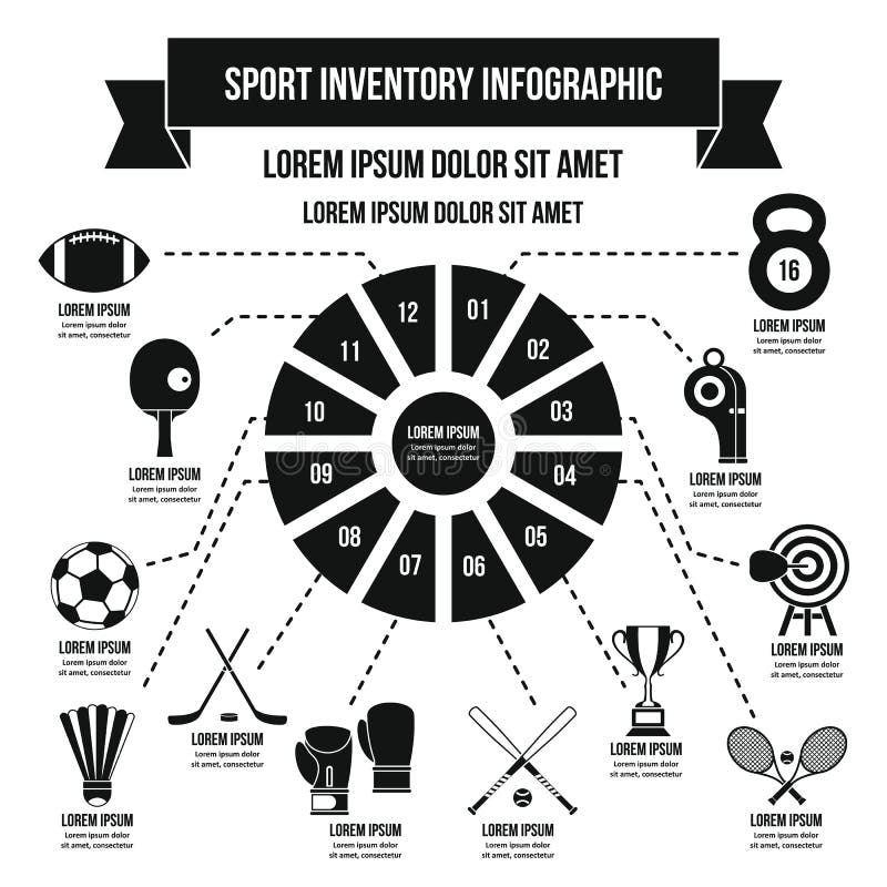 Concept Infographic D'inventaire De Sport, Style Simple Illustration de ...