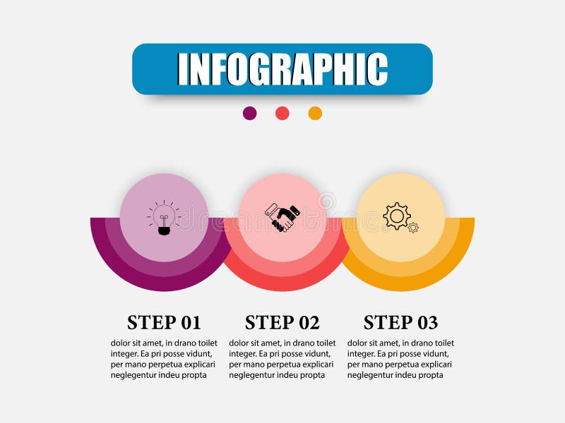 Concept Infographic Vector Design Circular Presents with Three Steps ...
