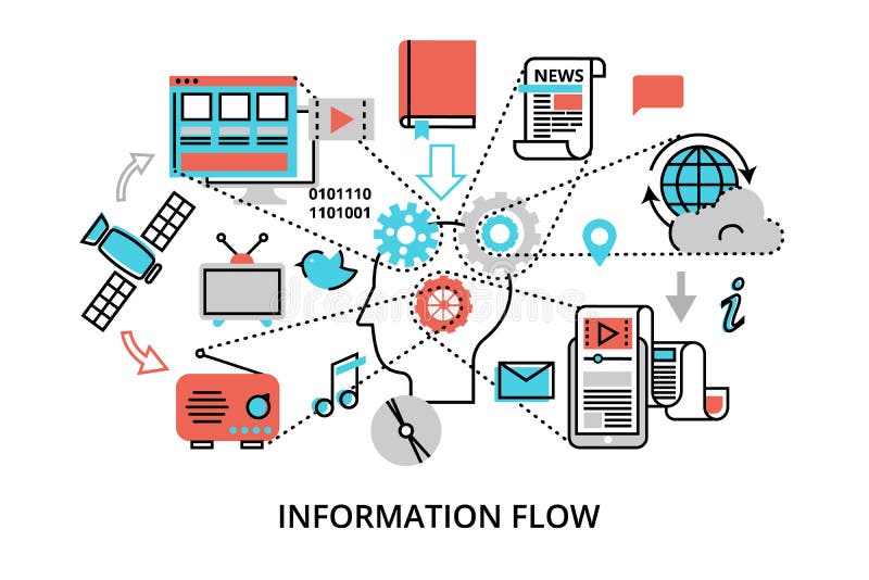 Concept of Information Flow Stock Vector - Illustration of isolated ...