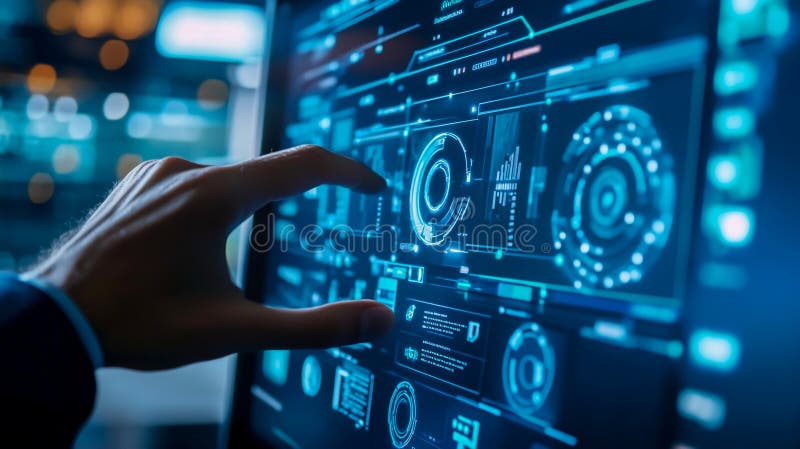 A Concept of it and Information Technology Displayed on a Touchscreen ...