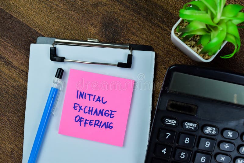 Concept of Initial Exchange Offering Write on Sticky Notes Isolated on ...