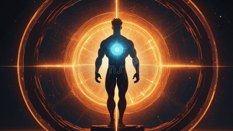 Concept of Inner Strength Visualized As a Glowing Core Inside a Figure ...