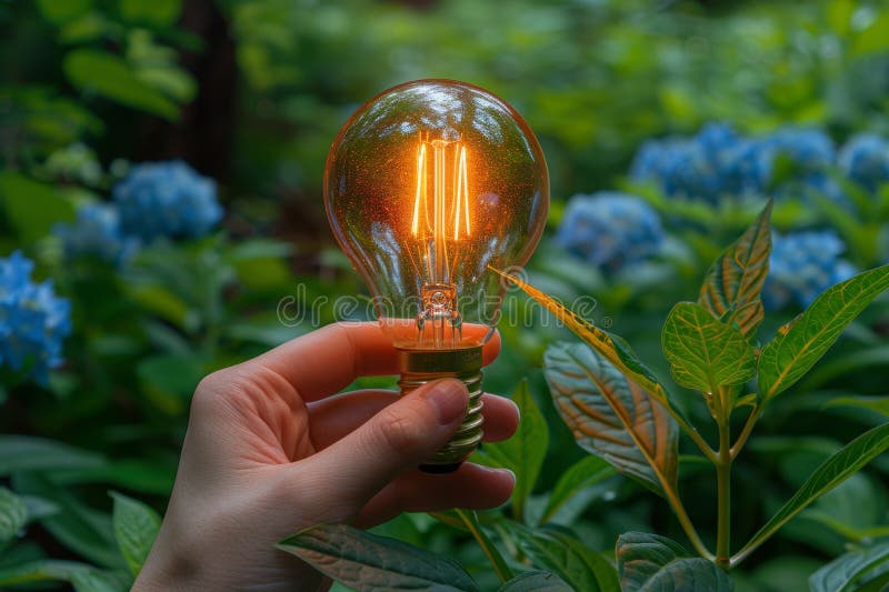 Concept of Innovation and Inspiration Man S Hand Holding a Glowing ...