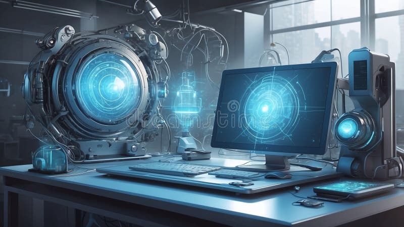 Concept of Innovation Shown through Futuristic Devices Emerging from an ...