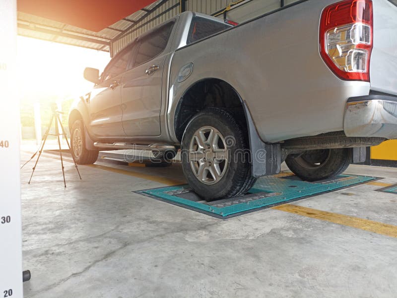 Concept of Inspection and Testing of Car Condition, Checking Rear Wheel ...