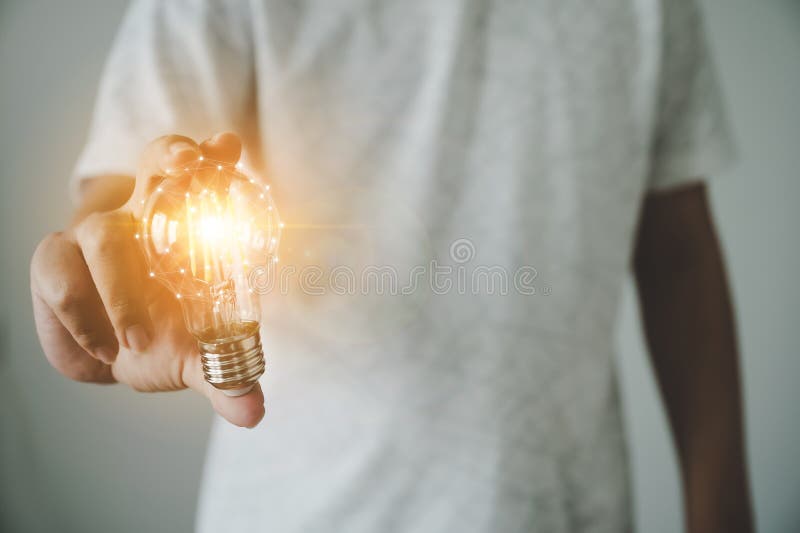 Concept of Inspiration Creative Idea Thinking and Future Technology ...