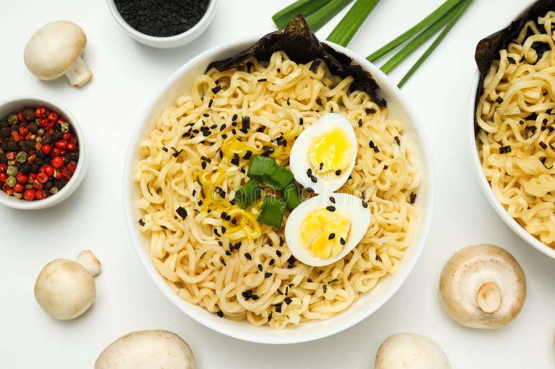 Concept of Instant Food, Instant Noodles, Top View Stock Image - Image ...