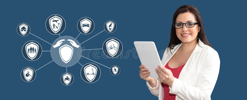 Concept of insurance stock image. Image of tablet, insurance - 233311605