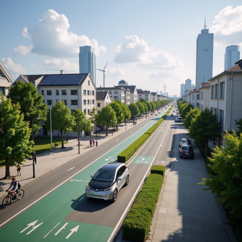 Integrated Sustainable Mobility System within a Cityscape Stock ...