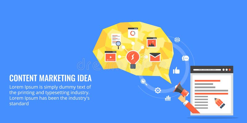 Content Marketing - Intelligent Content Strategy. Flat Design Content ...