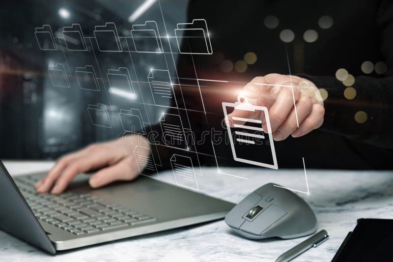 Concept of Interactive Work with Electronic Documents Stock Photo ...