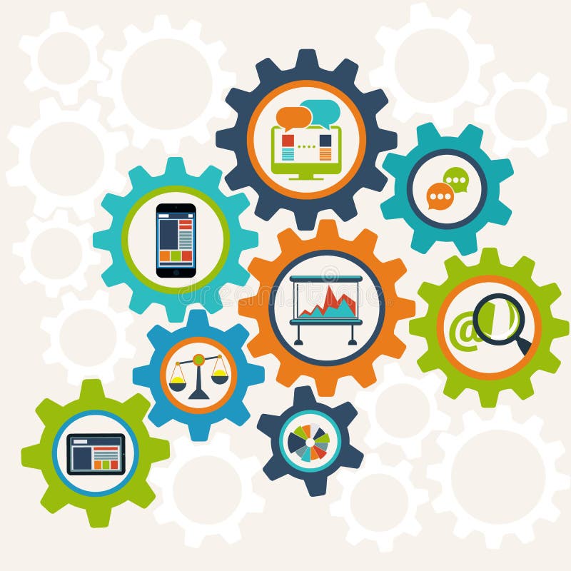 Concept Interconnectie Bedrijfsprocessen Vector Illustratie ...