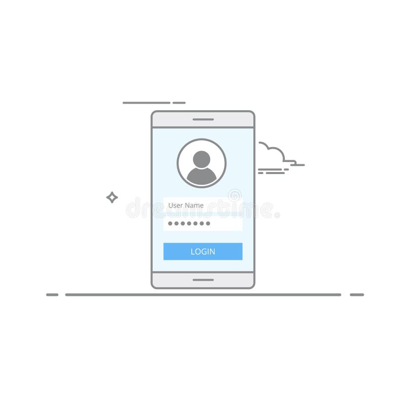 Concept Interface Design Login Screen on Your Mobile Device. Register ...