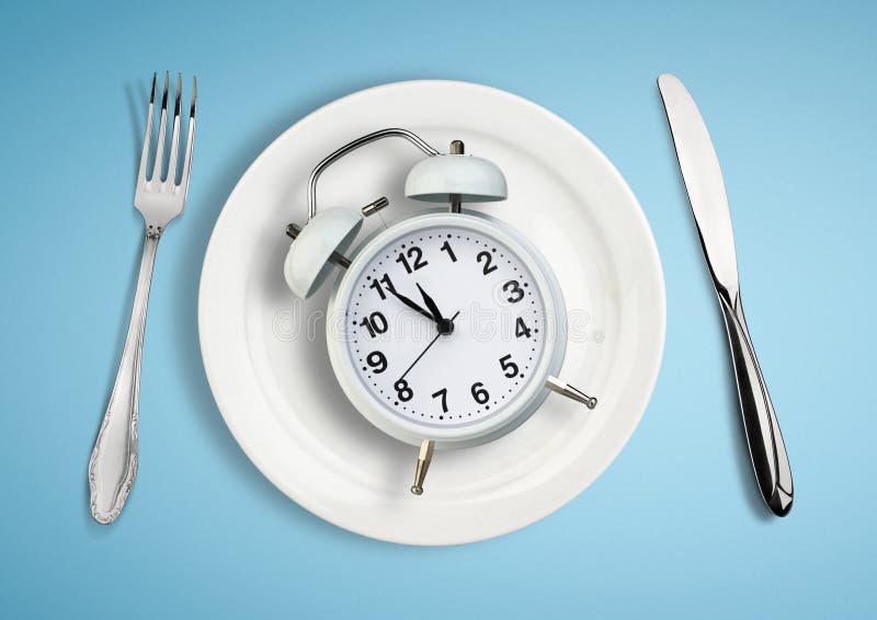 Diet clock concept stock photo. Image of dish, five, clock - 22591240