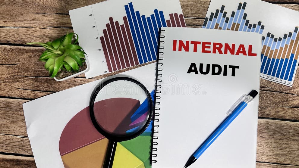 Concept of Internal Audit Write on Book Isolated on Wooden Table Stock ...