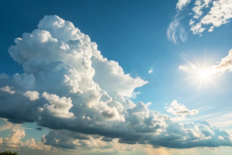 Ozone Layer Preservation Concept with Blue Sky and Clouds Stock ...