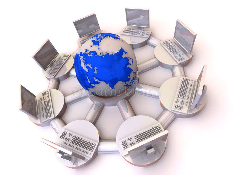 Concept of internet. 3d stock illustration. Illustration of page - 7352292