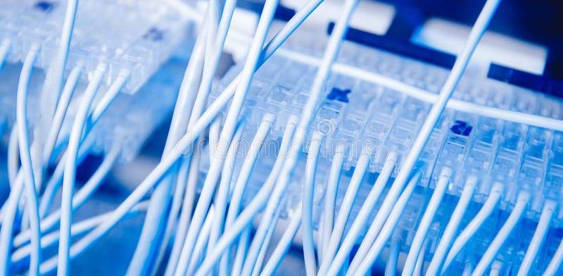 Fiber Ethernet Cable on Network Switches Optical Connector Interface ...