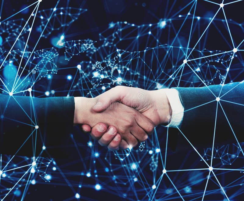 Concept of Internet Handshake Over Internet Network Stock Photo - Image ...