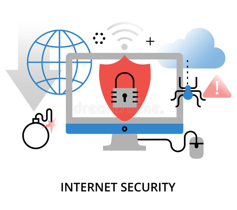 Concept of Internet Security Stock Vector - Illustration of computing ...