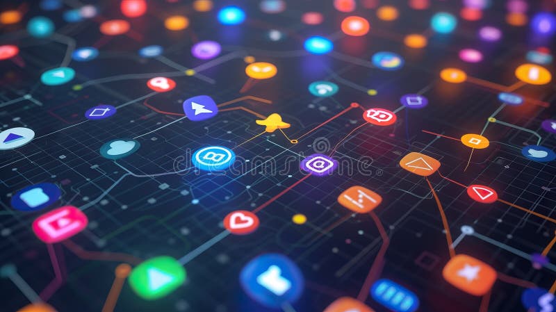 Concept of Internet Social Network App. Generative AI Stock Photo ...