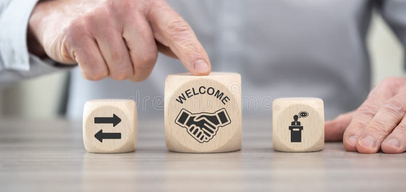 Concept of introduction stock photo. Image of cube, welcome - 256910946