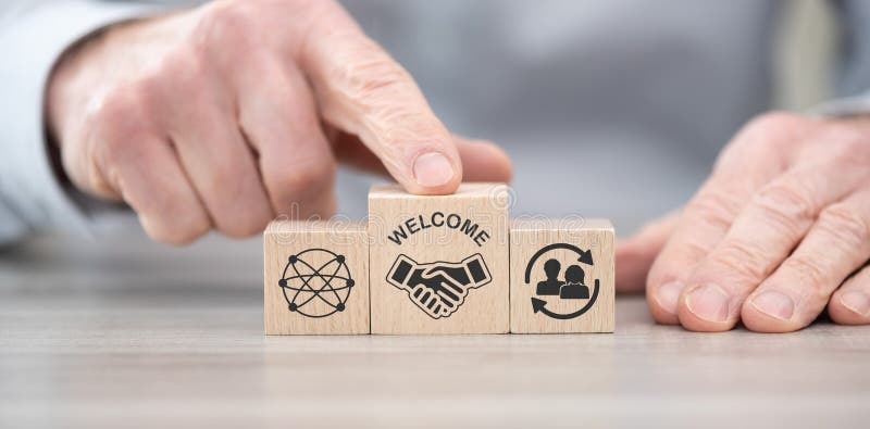 Concept of introduction stock image. Image of handshake - 321300565