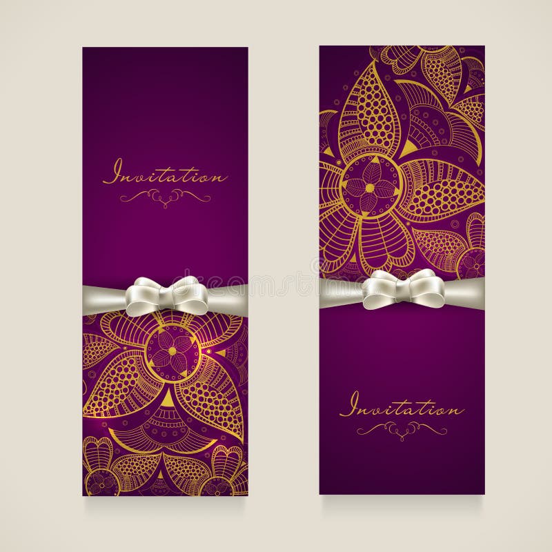 Concept of Invitation Card with Floral Decoration. Stock Illustration ...