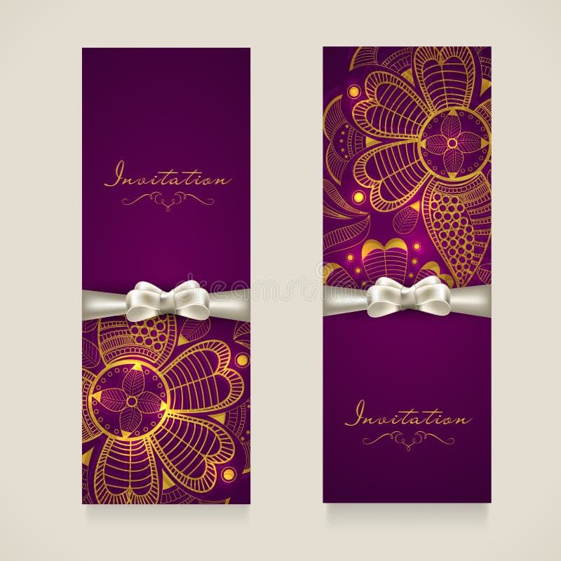 Concept of Invitation Card with Floral Decoration. Stock Illustration ...