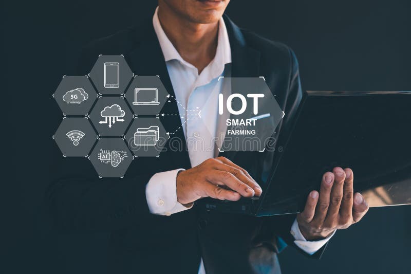 The Concept of IoT Devices and Network Connections Centered Around the ...