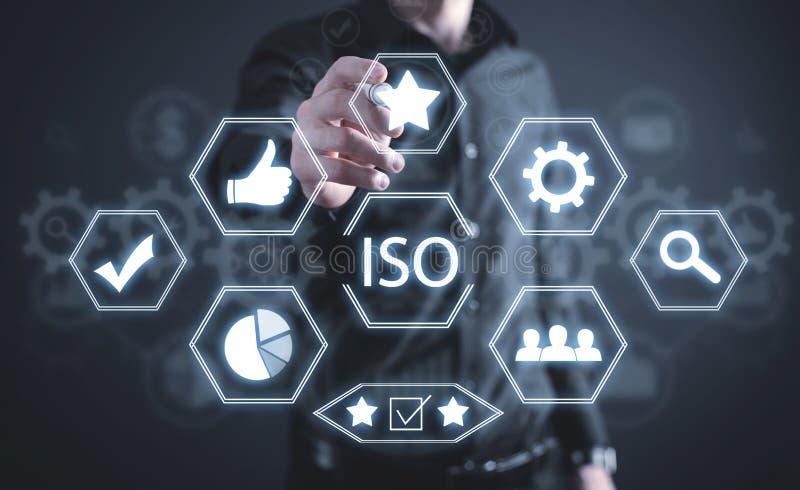 Concept of ISO. Quality Control Stock Illustration - Illustration of ...