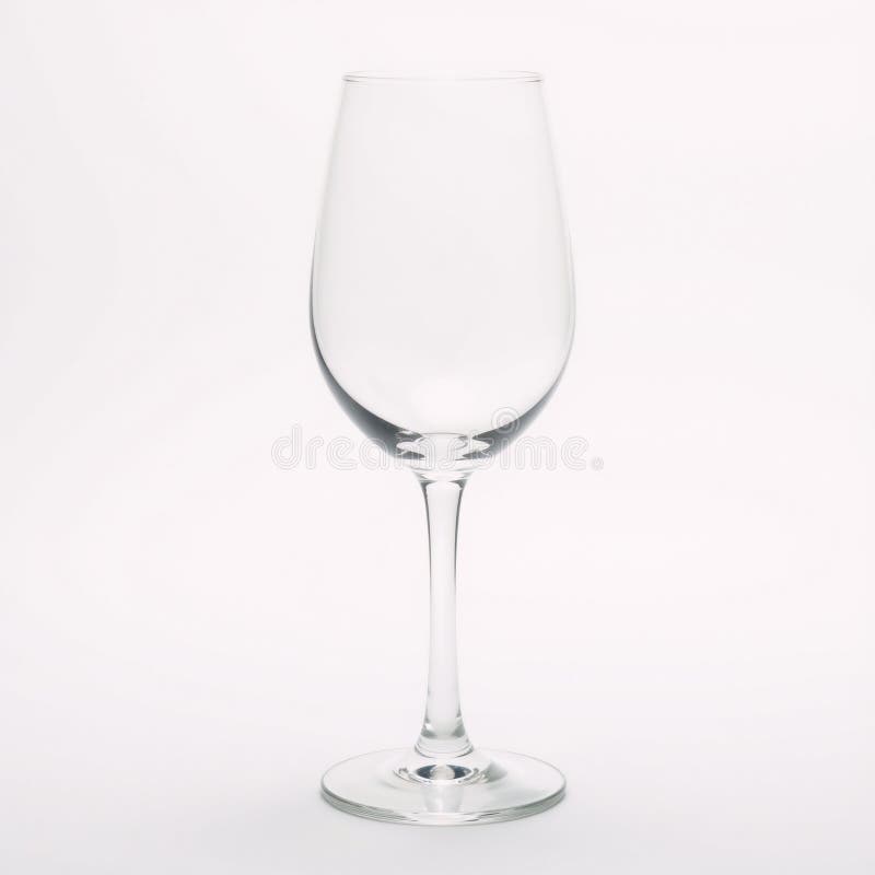Isolated Front View of an Empty Wine Glass on White Backdrop Stock ...