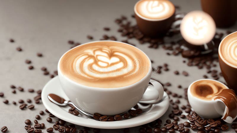 Isolated Latte Coffee. Generative AI Stock Illustration - Illustration ...