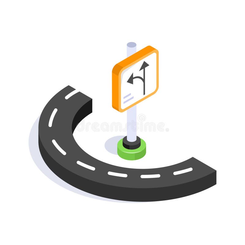 Concept Isometric Icon of Road Map in Trendy Style Stock Vector ...
