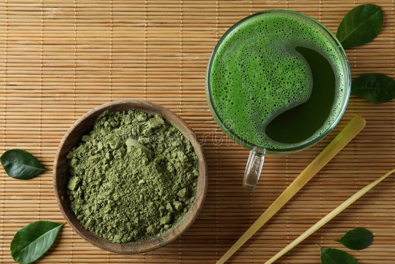 Concept of Japanese Tea with Matcha, Top View Stock Photo - Image of ...
