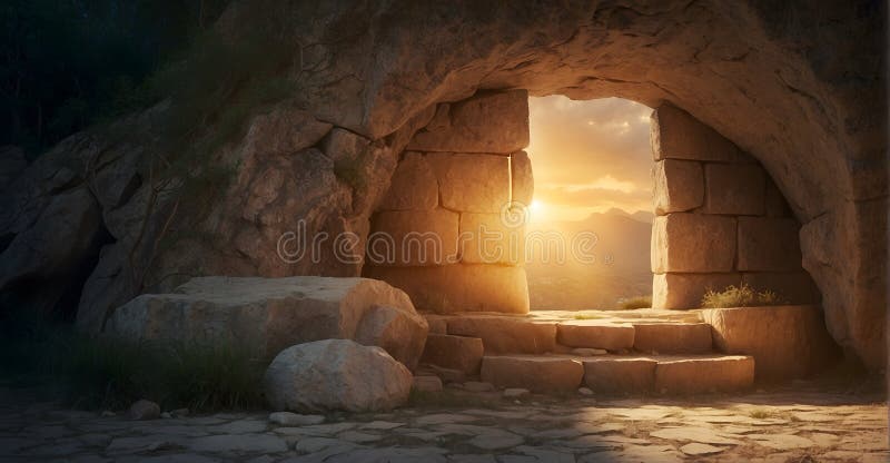 A Concept of the Tomb Jesus Resurrected Stock Image - Image of risen ...