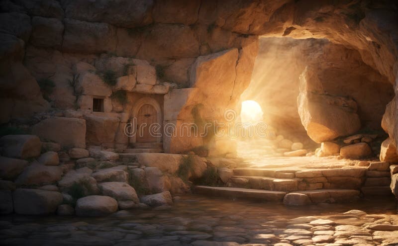 A Concept of the Tomb Jesus Resurrected Stock Image - Image of ...
