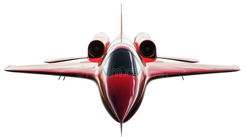 Concept Jet Aircraft in Red and Black Isolated on White Background ...
