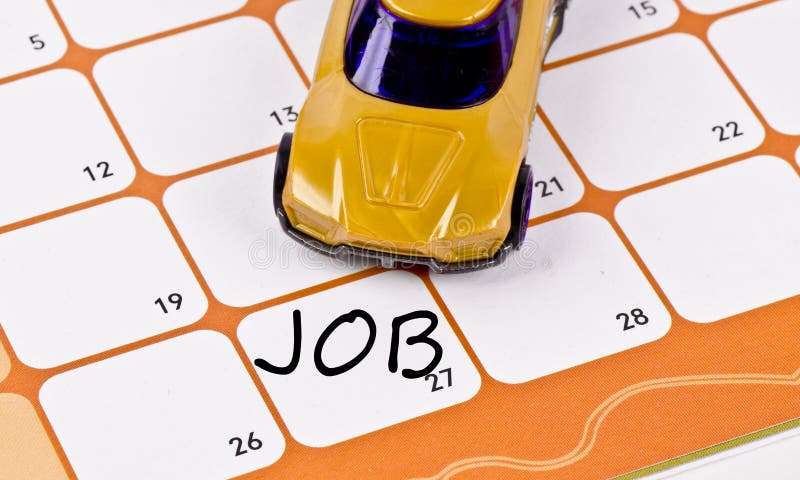 Job Date with a Calendar and Car Stock Illustration - Illustration of ...