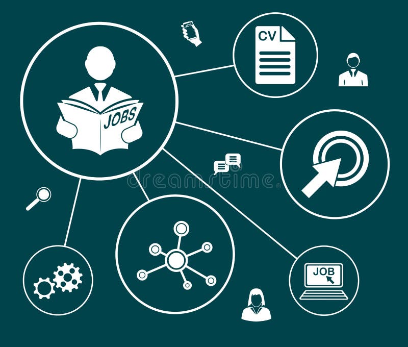 Concept of job search stock illustration. Illustration of hiring ...