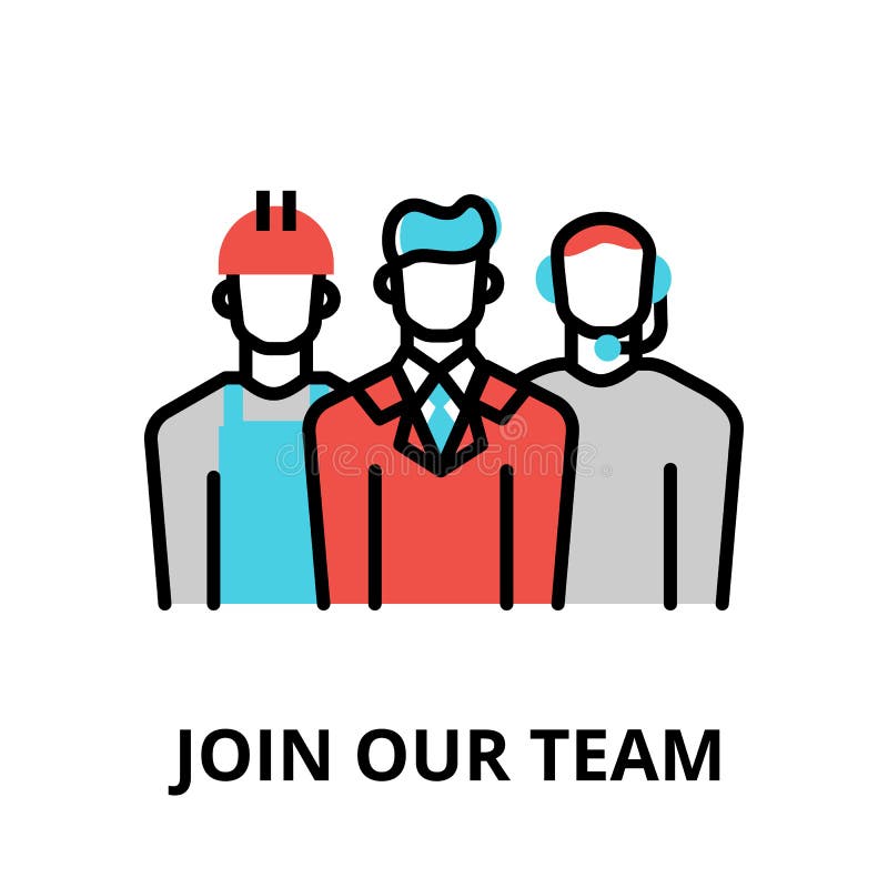 Concept of Join Our Team Icon, Modern Flat Thin Line Design Vector ...