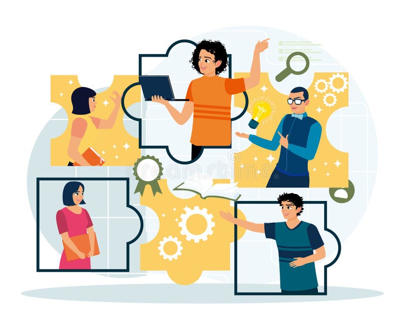 The Concept of Joint Teamwork, Building a Business Team Stock Vector ...