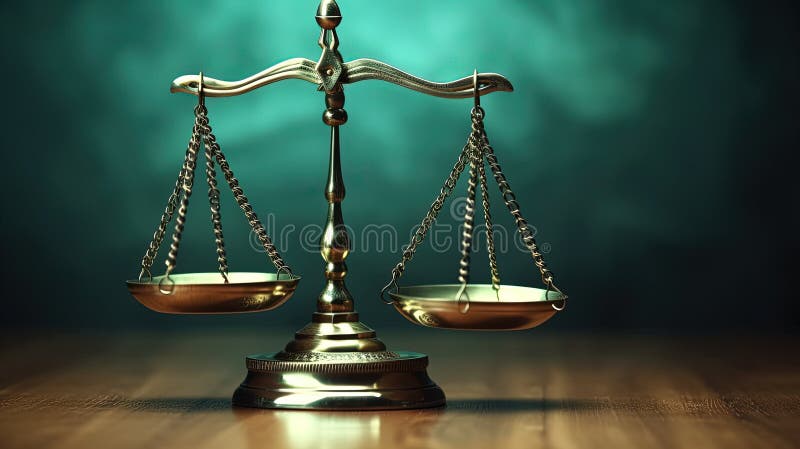 Concept of Justice. Law Scales on Green Background. Generative a Stock ...