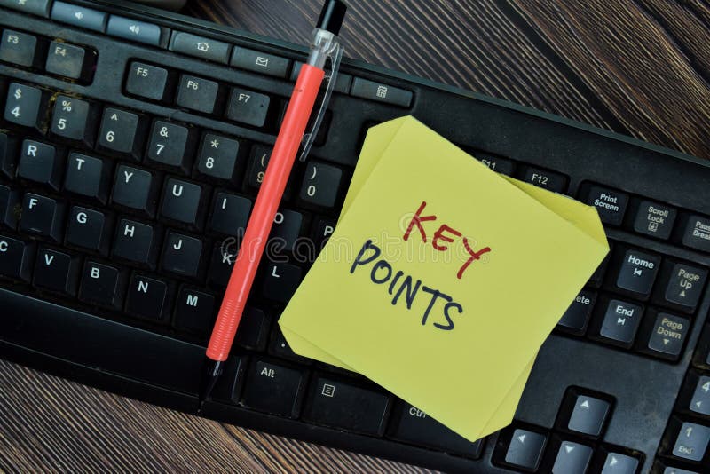 Concept of Key Points Write on Sticky Notes Isolated on Wooden Table ...