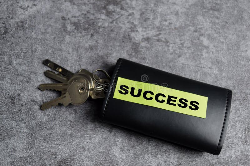 Concept of Key To Success Write on Sticky Notes Isolated on Wooden ...