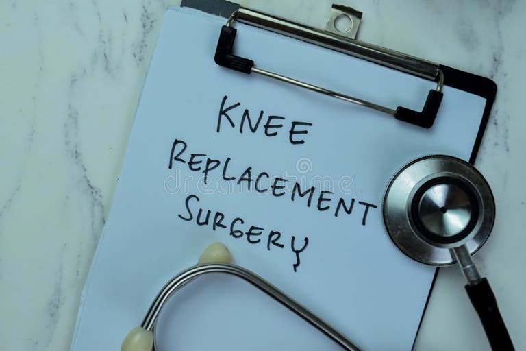 Concept of Knee Replacement Surgery Write on Paperwork Isolated on ...