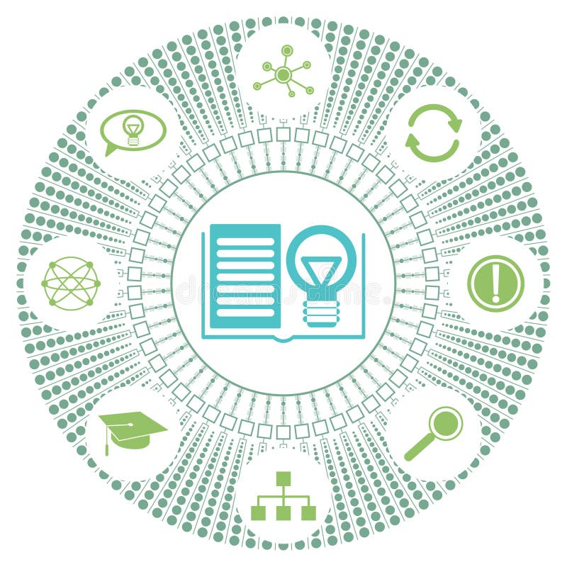 Concept of knowledge stock illustration. Illustration of technology ...